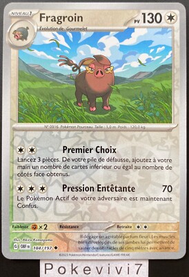 Carte Pokemon FRAGROIN 184/197 REVERSE EV3 Ecarlate et Violet OBF FR ...