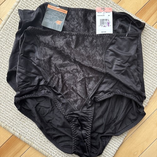 NEW LOT OF 2 Bali 3XL Underwear 8372 Light Tummy Support Shaping Brief ...