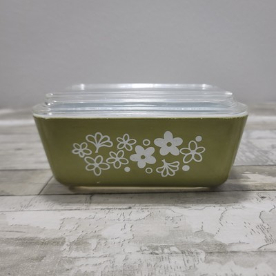 Vintage Pyrex 502 Spring Blossom Crazy Daisy 1.5 Pint Refrigerator Dish ...