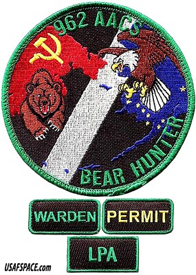 USAF 962ND AIRBORNE AIR CONTROL SQ-962 AACS- BEAR HUNTER + POCKET TABS ...