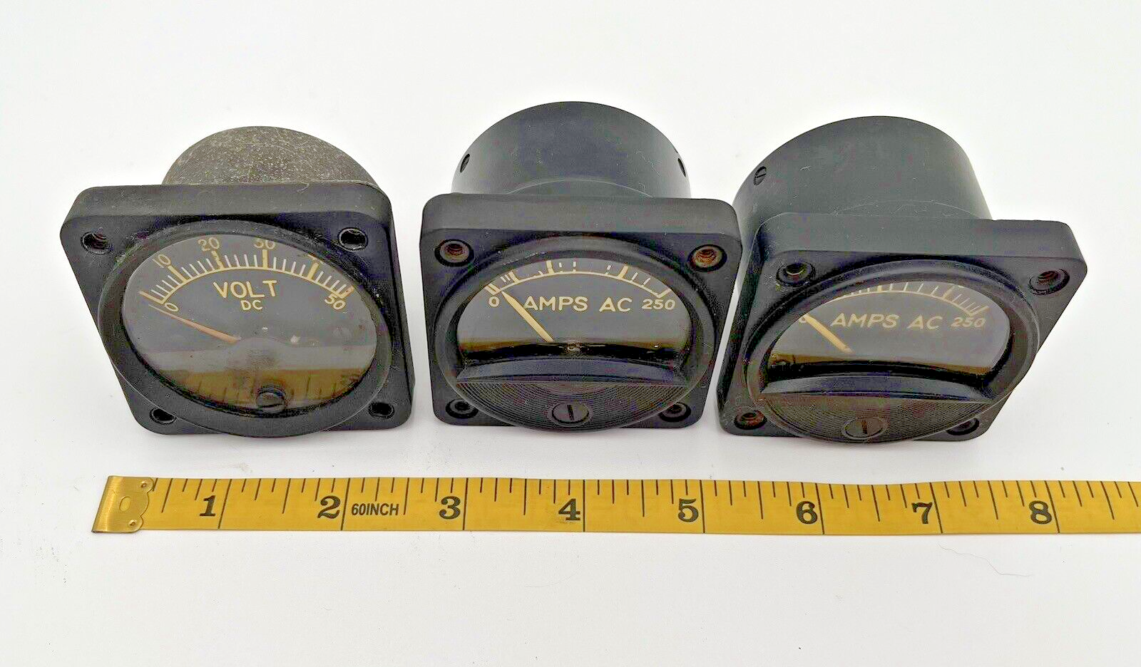 3 Vintage Panel Meters Amps AC Volt DC Untested Steampunk | eBay