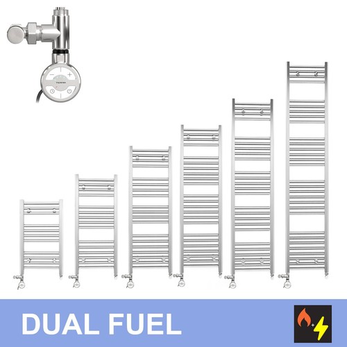 Dual Fuel Towel Rail Radiator 550mm Width Chrome Moa Thermostatic, Kits ...
