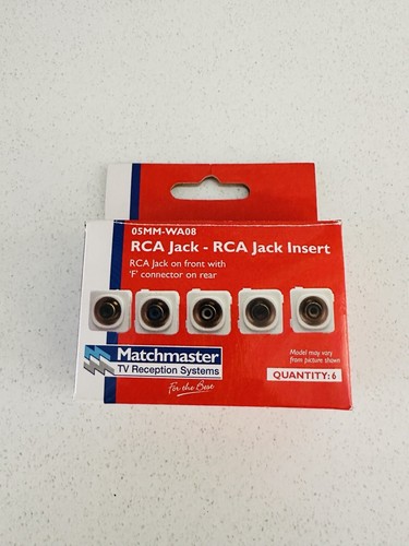 Box of 6 Matchmaster RCA Jack To RCA Jack Insert 05MM-WA08 F connector ...