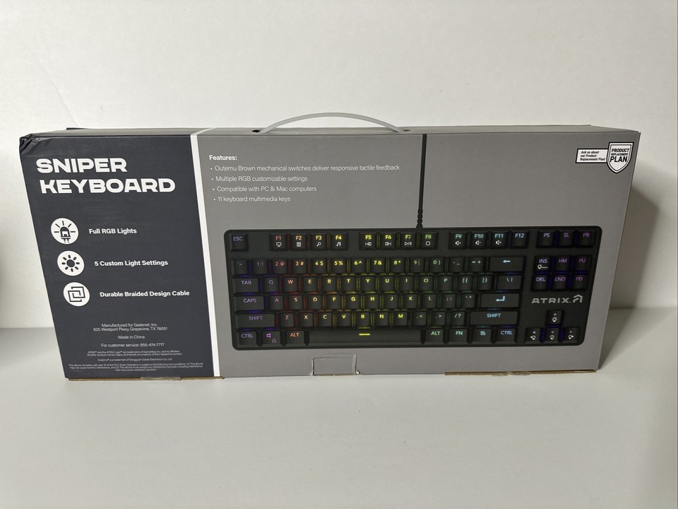 Atrix FPS RGB Backlit Mechanical Gaming Keyboard - Customizable ...