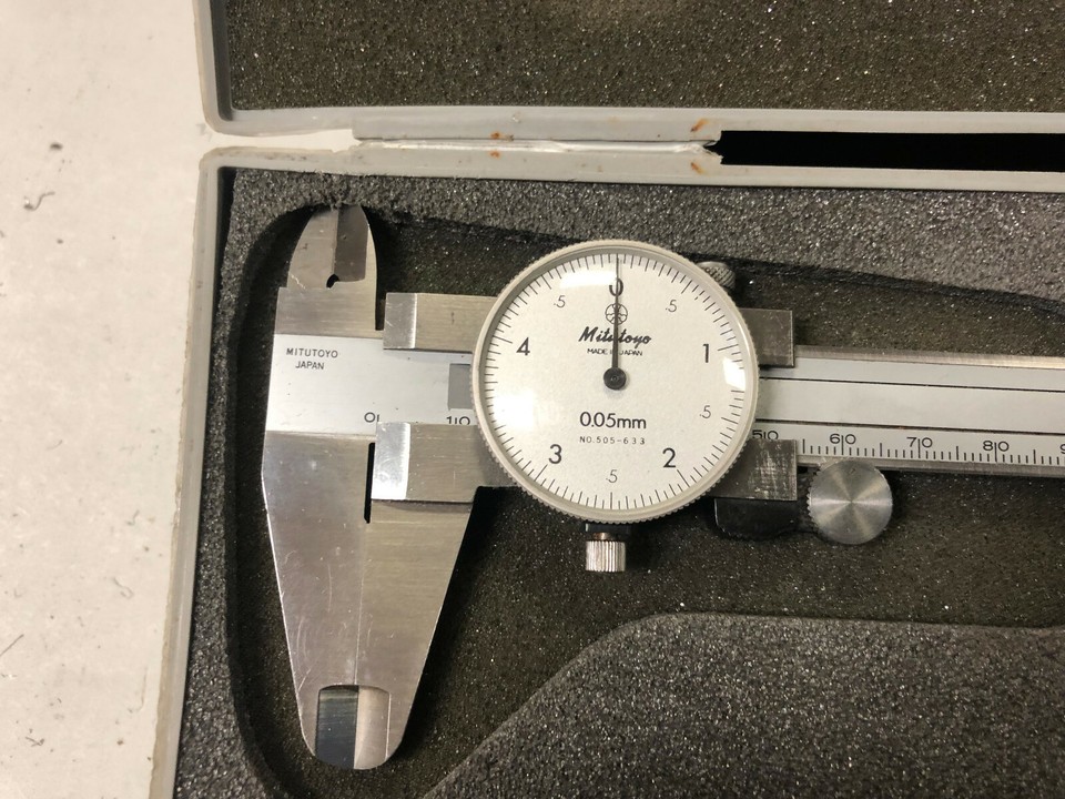 MACHINIST TOOL LATHE MILL Machinist Mitutoyo Dial Caliper Gage in Case ...