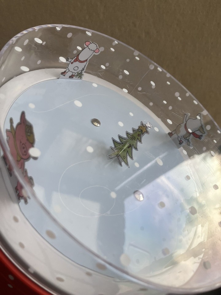 M&S Percy Pig Christmas Working Musical Rotating Gift Cake Tin Set ...