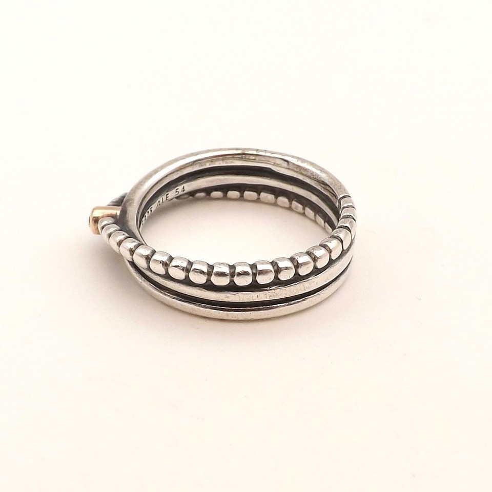 Pandora Rising Star Ring Sterling Silver 14k Gold Natural Diamond ...