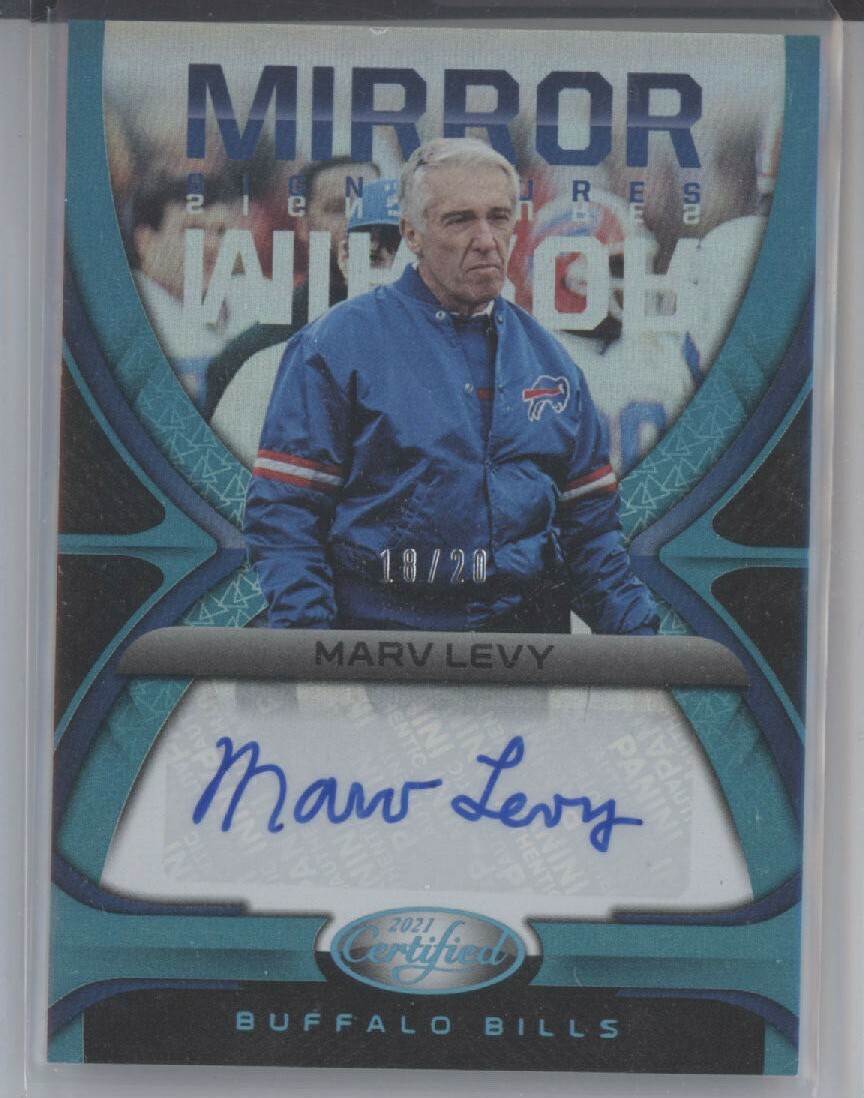 MARV LEVY 2021 PANINI CERTIFIED MIRROR BLUE AUTO AUTOGRAPH #/20 SSP ...