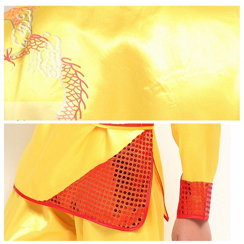 Kids Kung Fu Suit Satin Frog Button Sequin Chinese Tradition Tai Chi ...