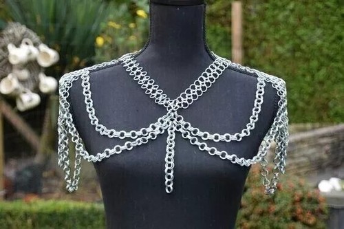 Chainmail Fancy Costume Aluminum Butted Ring Collar Ren Faire Festival ...