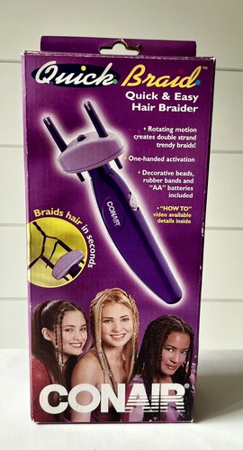 ⭐️ Brand New Sealed Vintage 2001 CONAIR Quick Braid Quick & Easy Hair ...