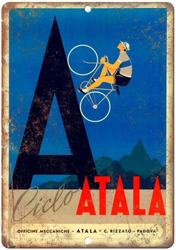Ciclo Atala Vintage Bicycle Ad Reproduction Metal Sign B238 | eBay