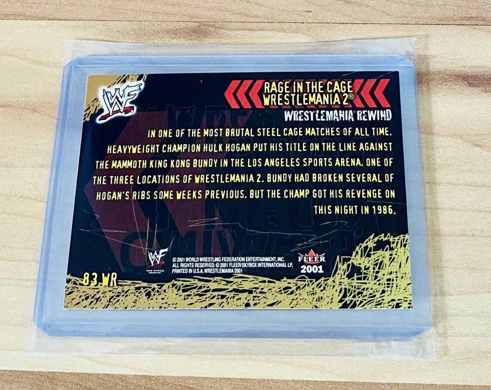 HULK HOGAN Wrestlemania Rewind 2001 Fleer WWF #83 WR Wrestlemaina II 🌟 ...