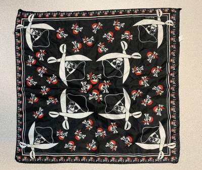 EUC VTG Pirate Skull Bandanna Biker Doo Rag Head wrap Skull cap Du Rag ...