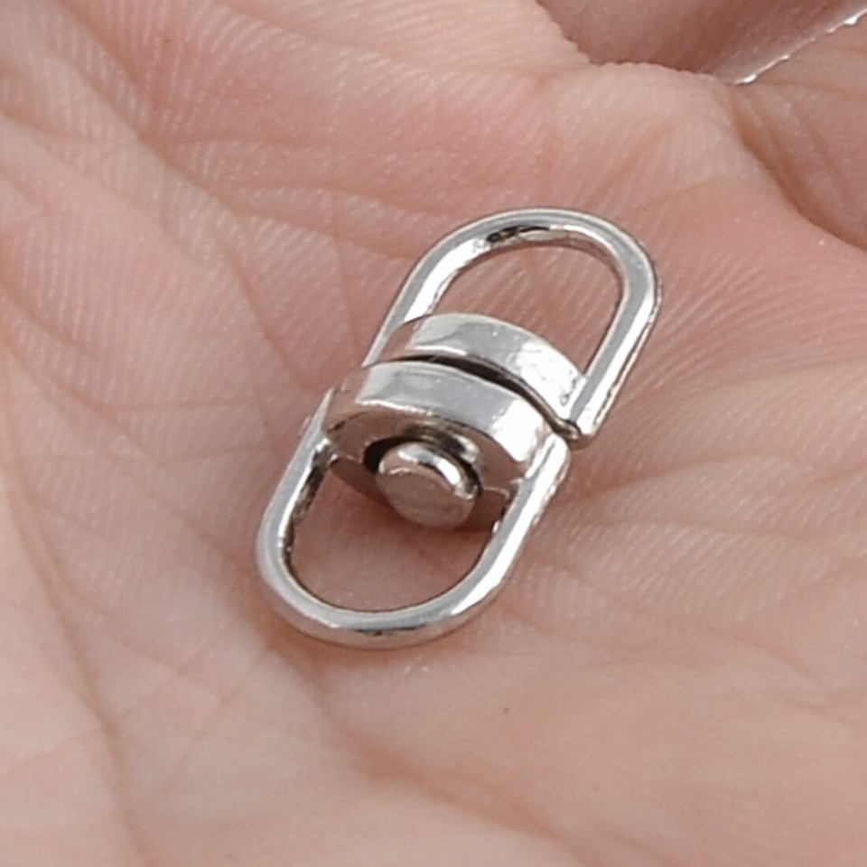 Metal Double Ended Key Chain Link Swivel Ring Connector Silver Tone ...