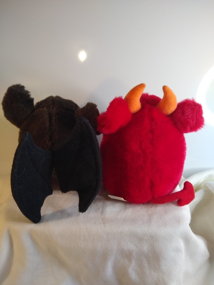 Swibco Puffkins Stuffed Animal Plush Ding Bat and Red The Devil Lot NO ...