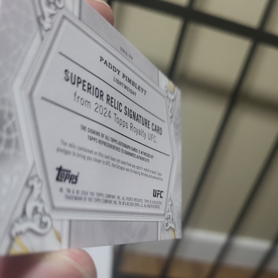 2024 Topps Royalty UFC Paddy Pimblett Superior Relic Signatures 12/49 🔥 ...