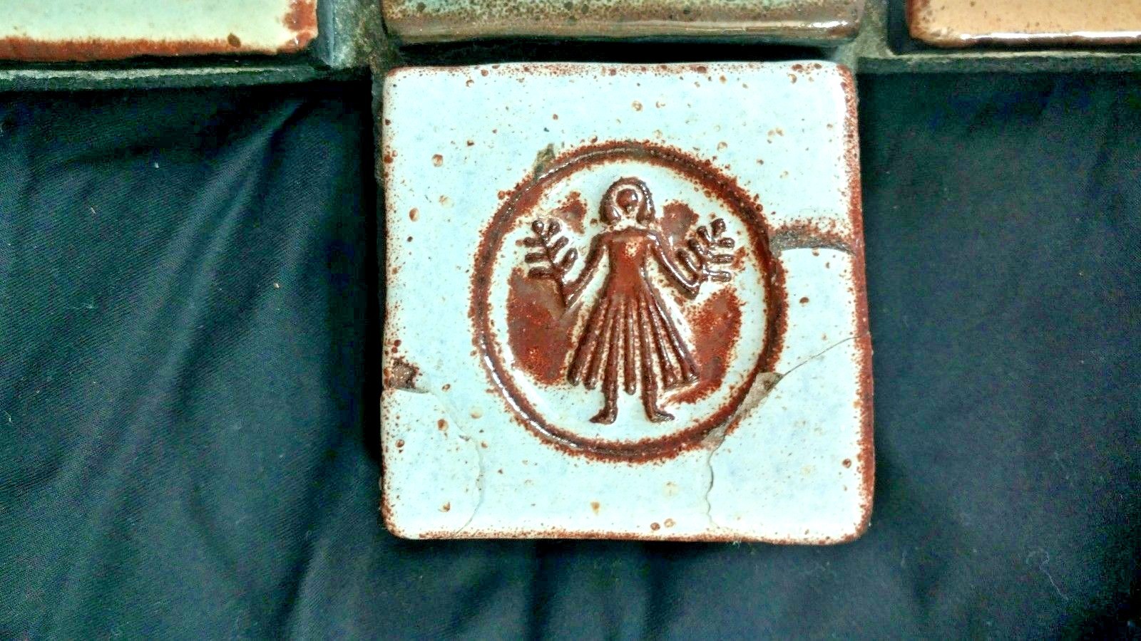 Mid Century Thyssen Keramik Denmark Zodiac Themed Tile Sconce Mirror | eBay