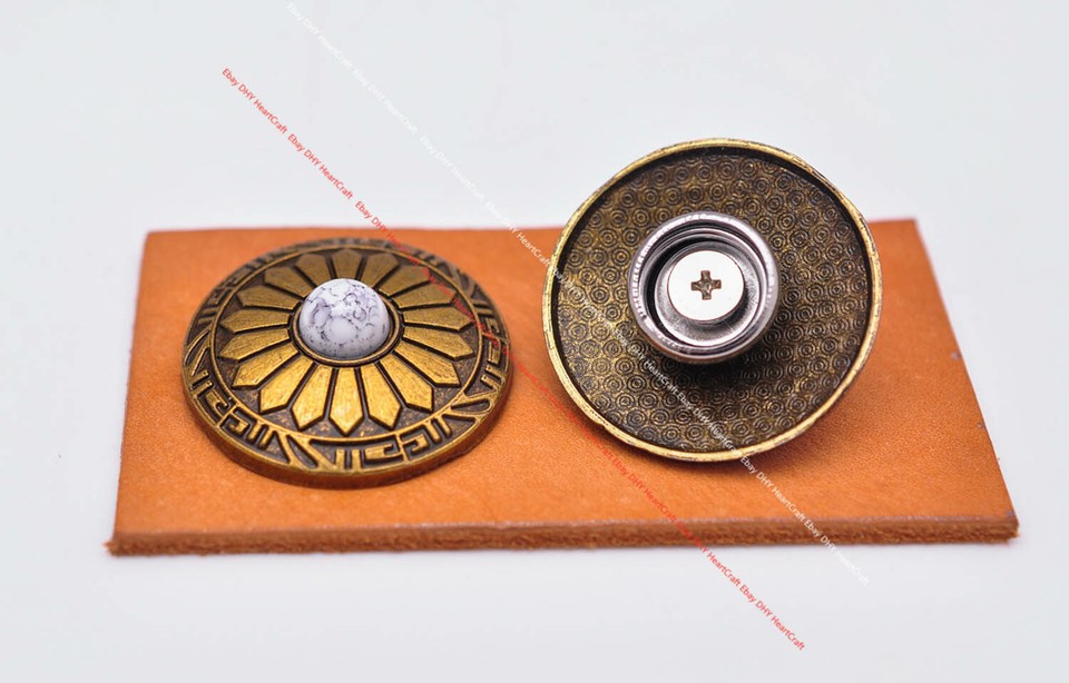 10X Brass Sun Flower Leathercraft Turquoise Concho Snap Button ...