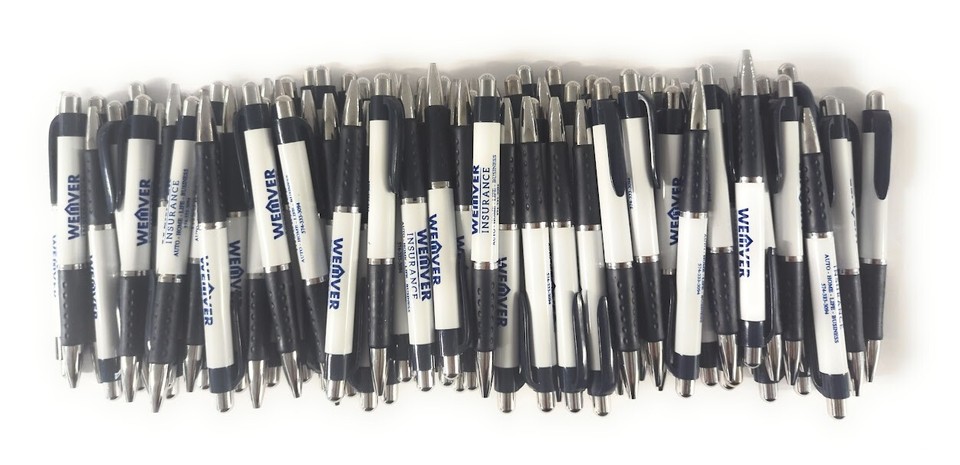 Bulk Misprint Pen Lots: Ballpoint Click Pens (Thick Barrel/Rubber Grip ...