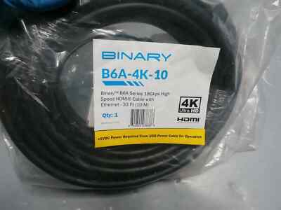 Binary B6A-4K-10 HDMI Cable 10m/33ft | eBay