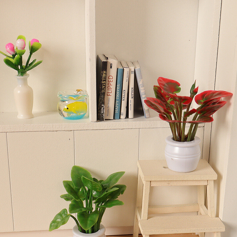 Doll House Mini Plant Model Mini Green Plant Potted Outdoor Landscape ...