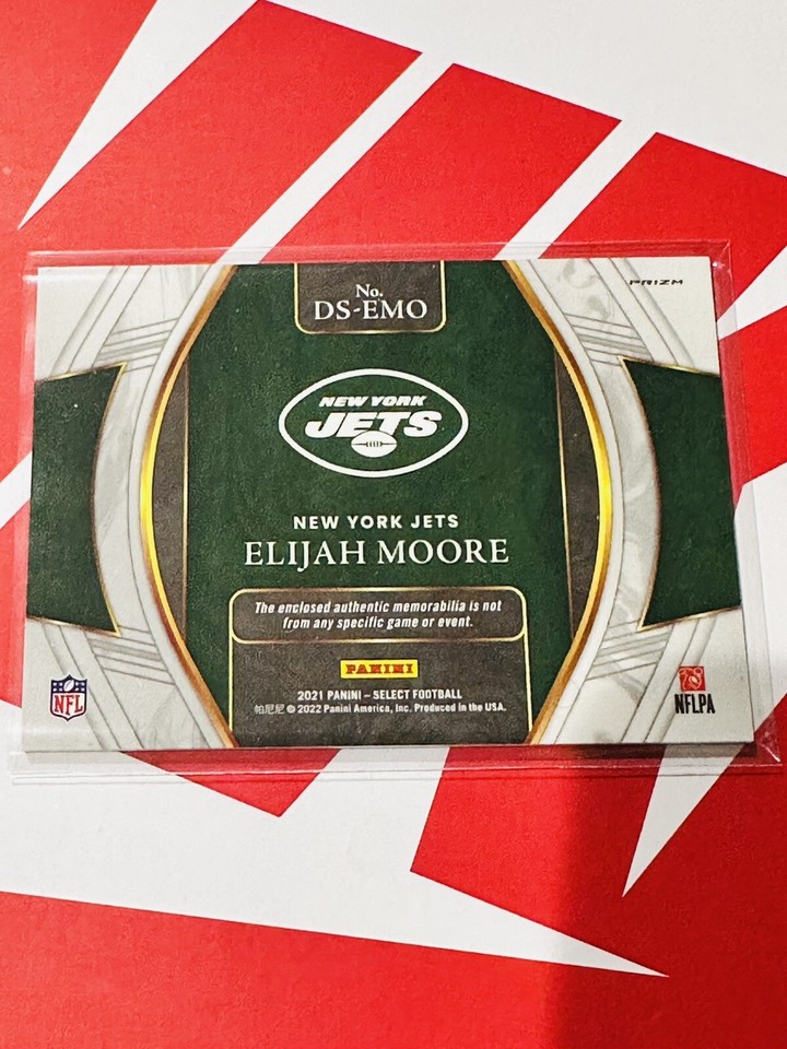 2021 Select Elijah Moore Red Prizm Rookie Jersey RC #DS-EMO Jets | eBay