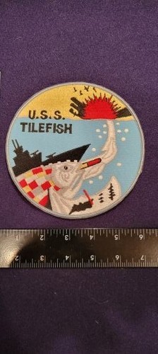 USS TILEFISH SS-307 (SUBMARINE) EMBROIDERED PATCH - US NAVY - VERY NICE ...