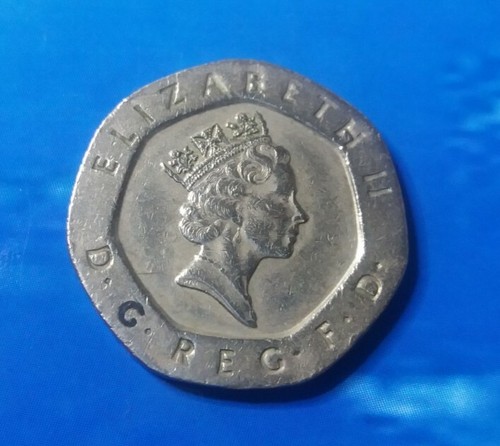 20 Twenty Pence Elizabeth II DG REG F D Großbritannien Umlaufmünzen ...