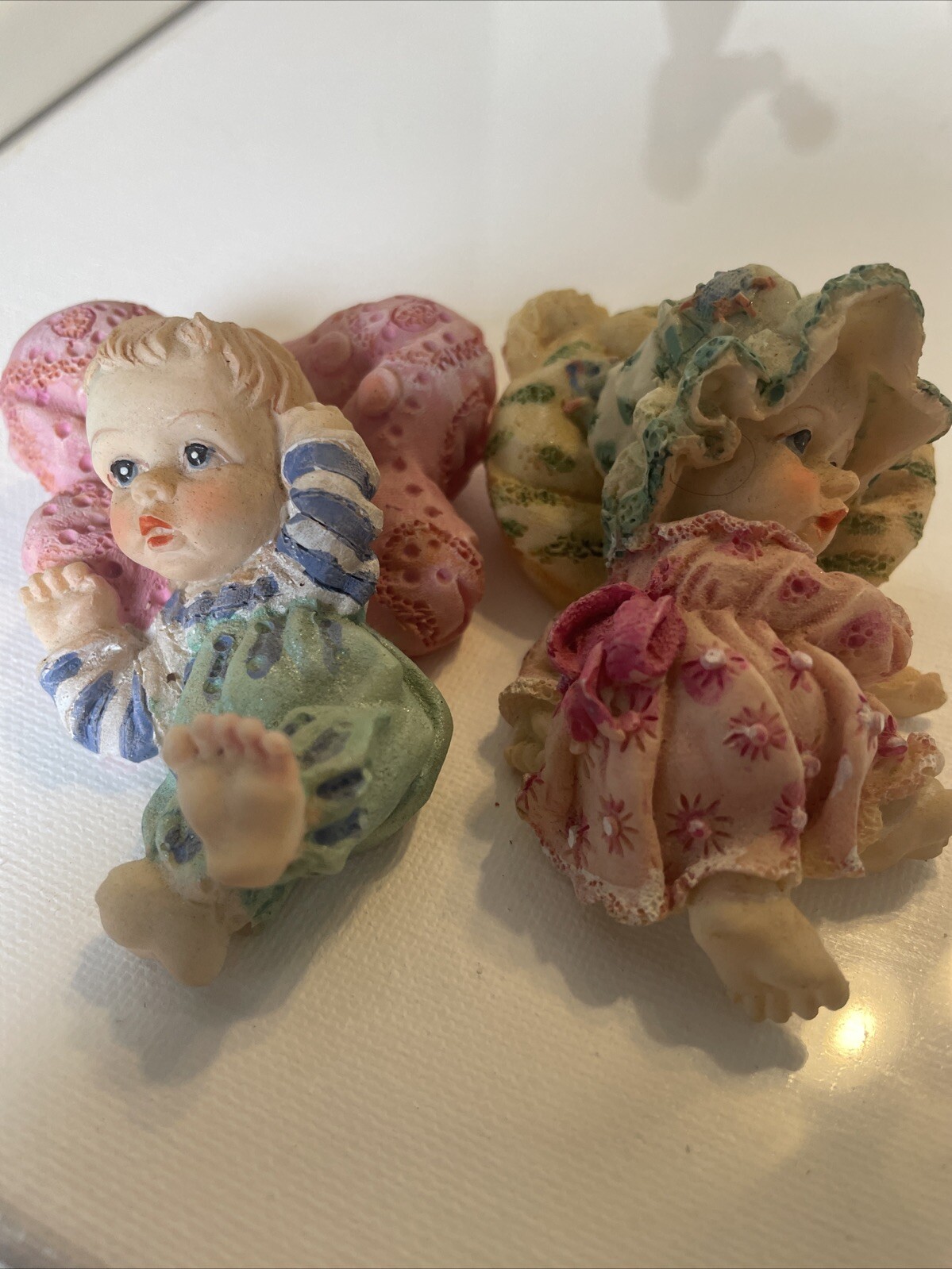 set of 2 vintage baby figurines Boy And Girl | eBay