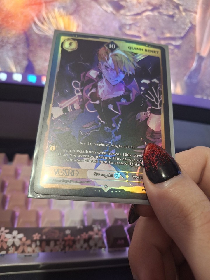 Gamersupps VCARD Rising Stars First Edition Holo Quinn Benet Ultra Rare ...