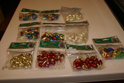 NICOLE MINI TREE TREASURES XMAS BULBS LOT OF 10 PACKAGES DIFFERENT 18 ...