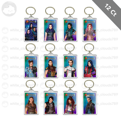 12 Descendants 3 Keychain Supplies Birthday Party Favor Gifts ...