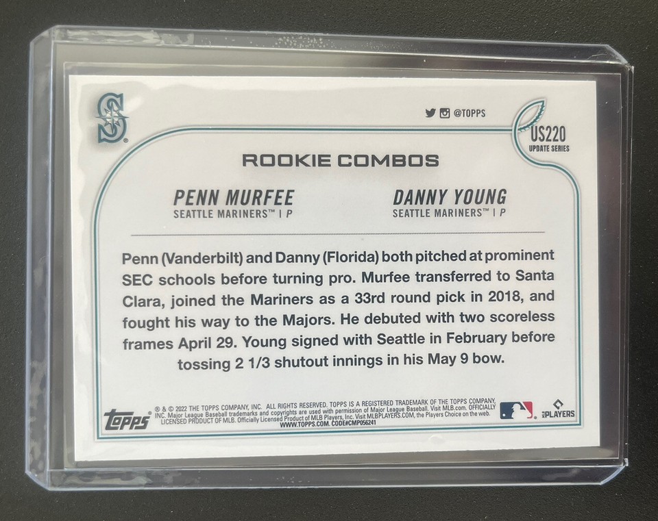 2022 Topps Update Series #US220 Rookie Combos Penn Murfee Danny Young ...