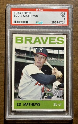 1964 Topps #35 Eddie Mathews Braves HOF PSA 7 NM | eBay