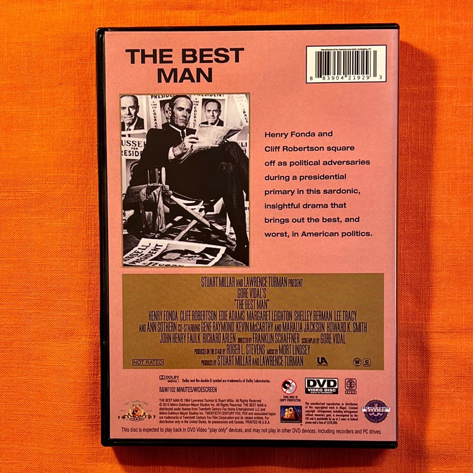 The Best Man (DVD, 1964) MGM Limited Edition Henry Fonda 883904219293 ...