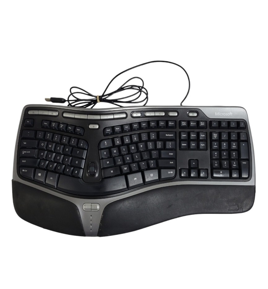2 Microsoft Natural Ergonomic Curved Wired Keyboard 4000 v1.0 Model ...