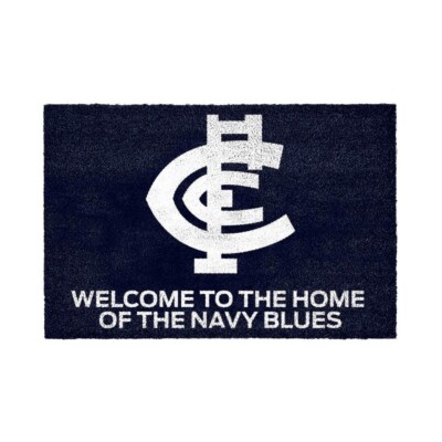 AFL Front Back Door Welcome Entry Mat - Carlton Blues - 61cm x 41cm | eBay