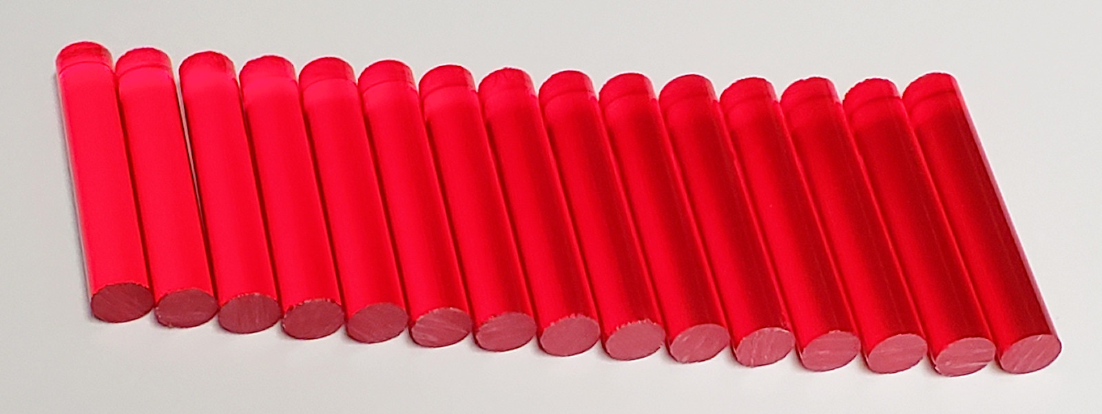 15 Pcs 1/2” x 3” LONG CLEAR RED TRANSLUCENT ACRYLIC PLEXIGLASS LUCITE ...