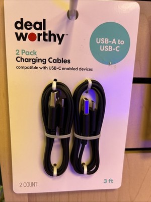 deal worthy 2pk Charging Cable USB-A TO USB - A 3 FEET | eBay
