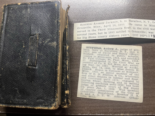 1861 CIVIL WAR SOLDIER POCKET BIBLE - Andrew Schofield of 3rd Minnesota ...