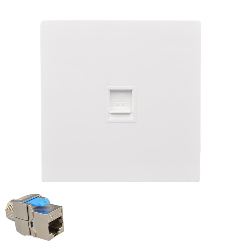 1 Port CAT8 CAT7 RJ45 86 Type Wall Panel LAN Faceplate CAT.8 Network ...