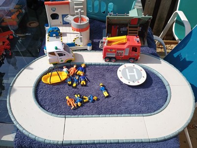 Fireman Sam Play Bundle Station, Boat house, track, figures vehicles ...
