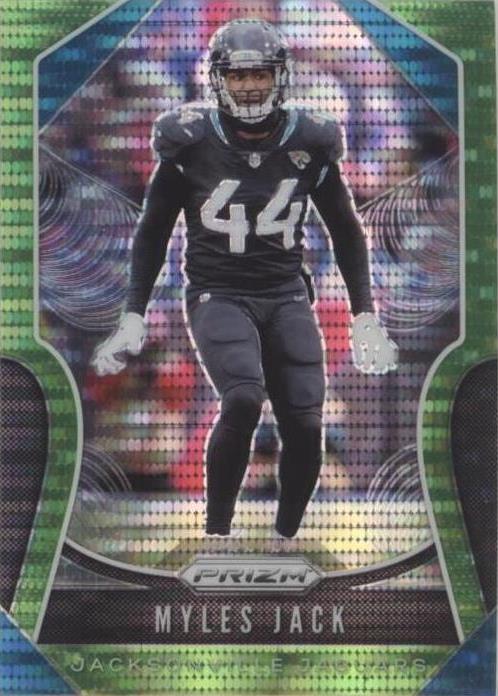 2019 Panini Prizm - Myles Jack #158 Neon Green Pulsar Prizm for sale ...