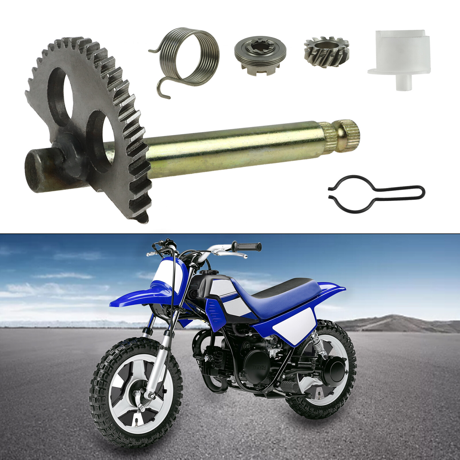 KICK START STARTER SPINDLE GEAR SPRING PEEWEE PY PW PINION FOR YAMAHA ...
