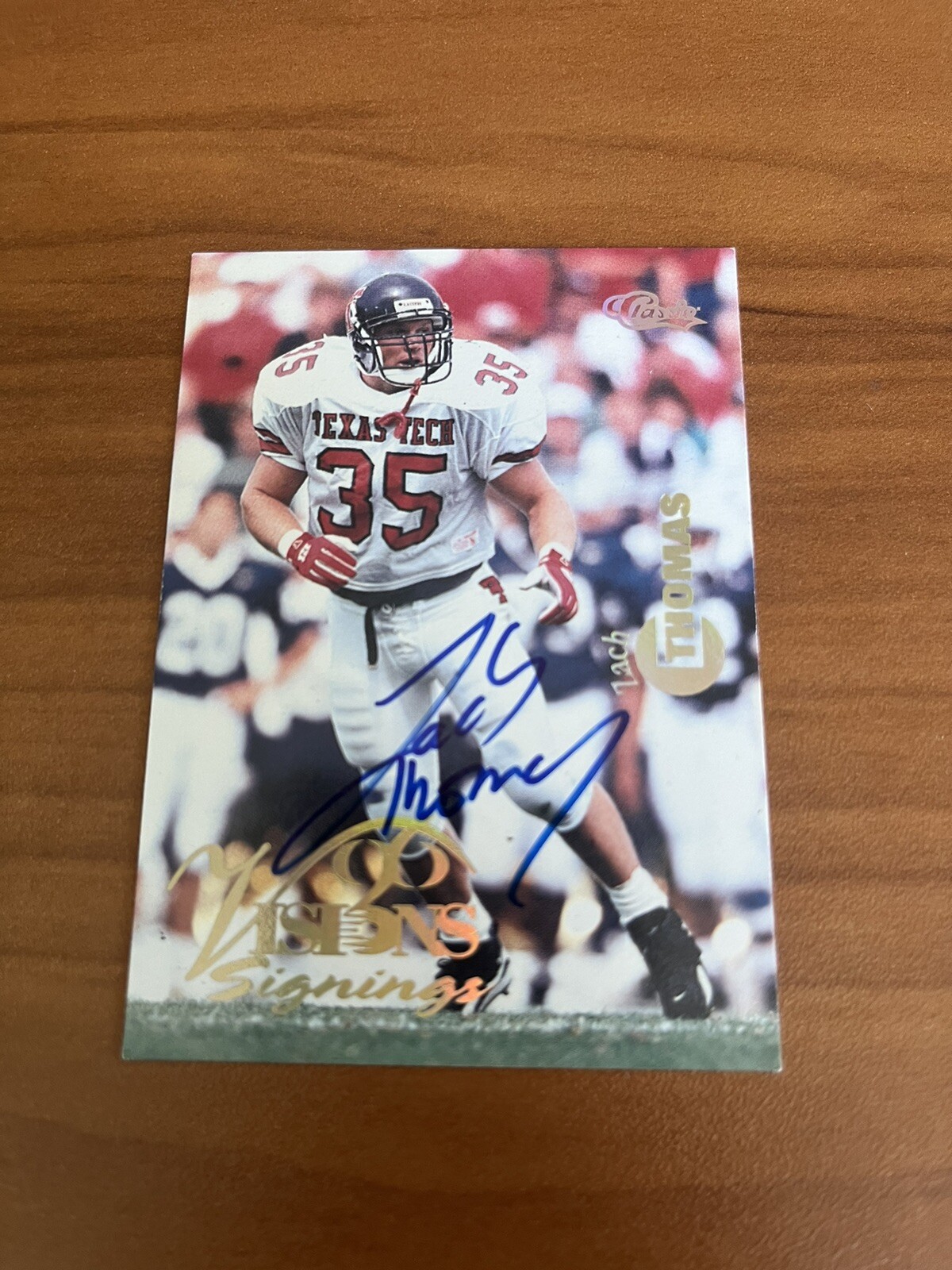 ZACH THOMAS Texas Tech 1996 Visions Signings Autograph SP RC AUTO ...