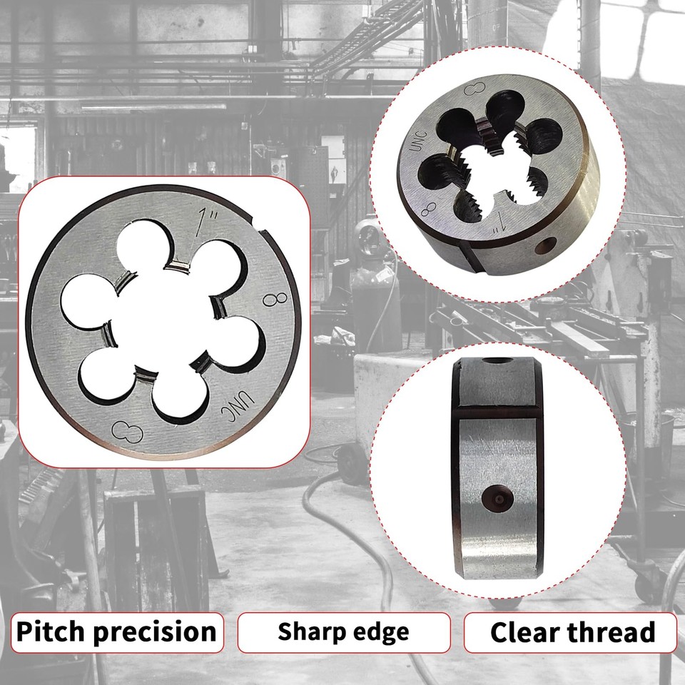 1"-8 Die UNC 1"-8 TPI Right Hand Nominal Diameter 1" Thread Per Inch 8 ...
