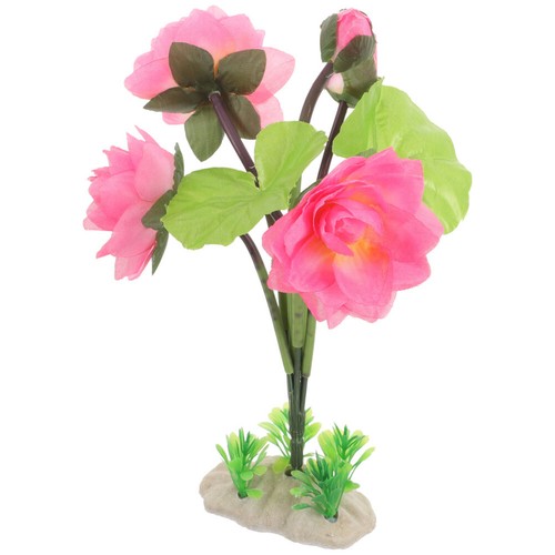 Desktop Aquarium Lotus Fake Fish Tank Lotus Decorative Aquarium Flower ...