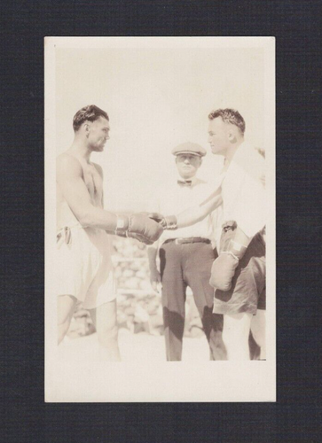 1923 JACK DEMPSEY vs TOMMY GIBBONS boxing REAL photo postcard boxer ...