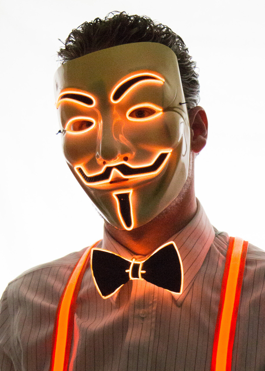 Light Up Anonymous mask Guy LED Halloween Cosplay Vendetta Hacker ...